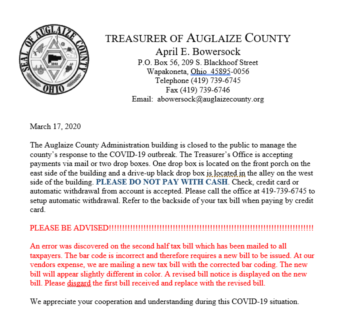 Auglaize County Treasurer